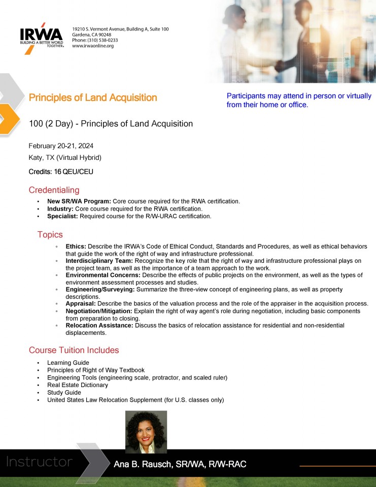 IRWA Chapter 8 - Public Announcements